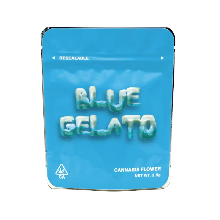 Blue Gelato Mylar Bags | Labelled or Unlabelled - Strain Labels