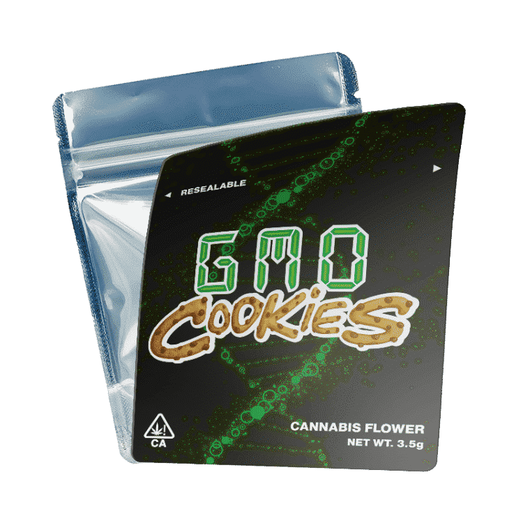 GMO Cookies Mylar Bags - Labelled or Unlabelled - Strain Labels