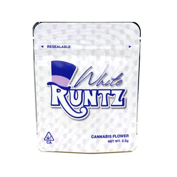 White Runtz Mylar Bags - Labelled or Unlabelled - Strain Labels