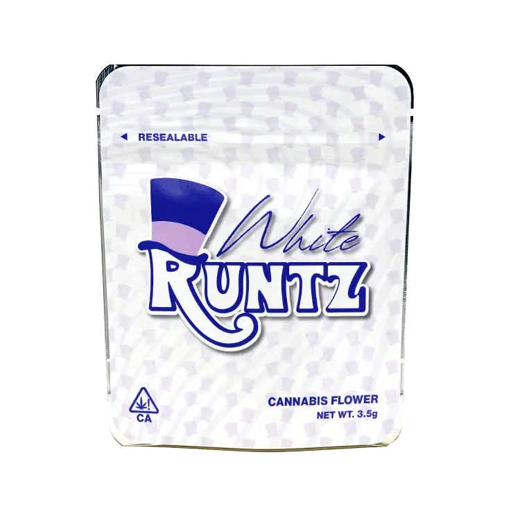 White Runtz Mylar Bags - Labelled or Unlabelled - Strain Labels