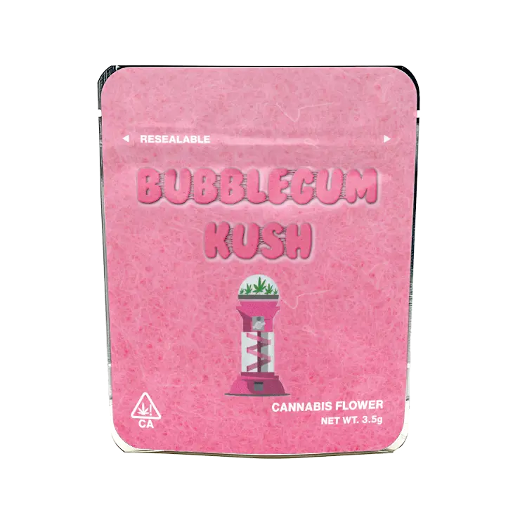 Bubblegum Kush Mylar Bags - Labelled or Unlabelled - Strain Labels