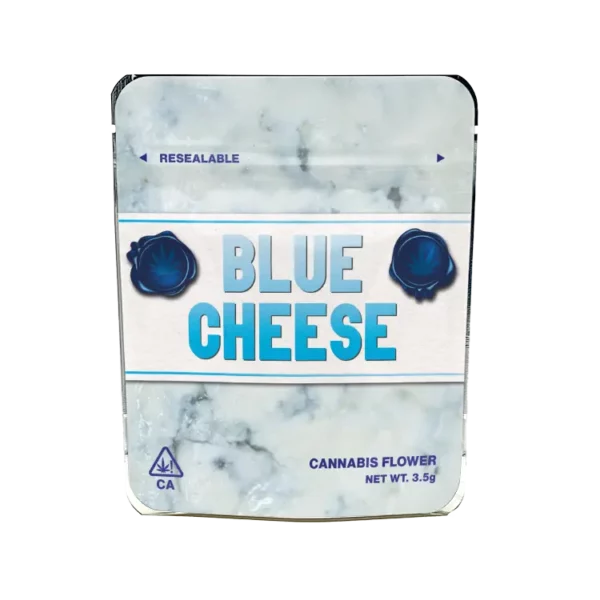 Blue Cheese Mylar Bags - Labelled or Unlabelled - Strain Labels