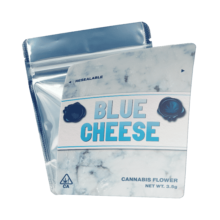 Blue Cheese Mylar Bags - Labelled or Unlabelled - Strain Labels