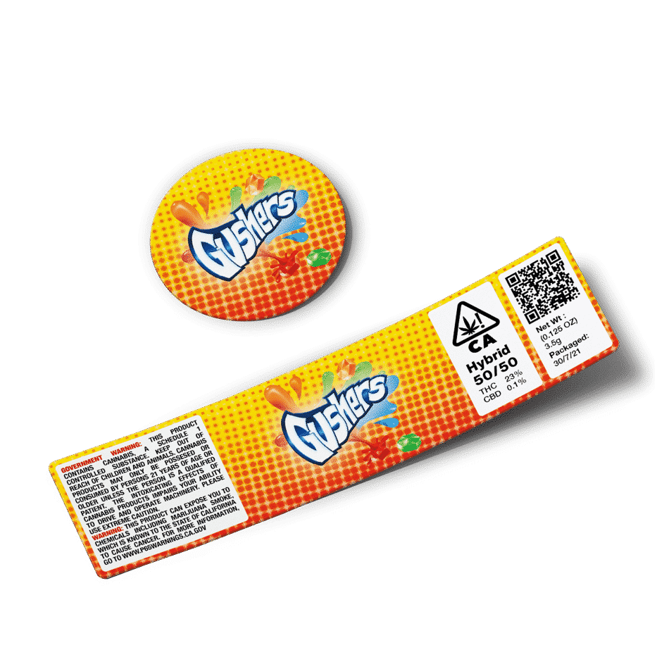 Gushers Glass Jar Labels - Stickers & Labels - Strain Labels