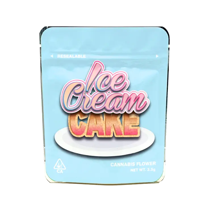 Ice Cream Cake Mylar Bags - Labelled or Unlabelled - Strain Labels