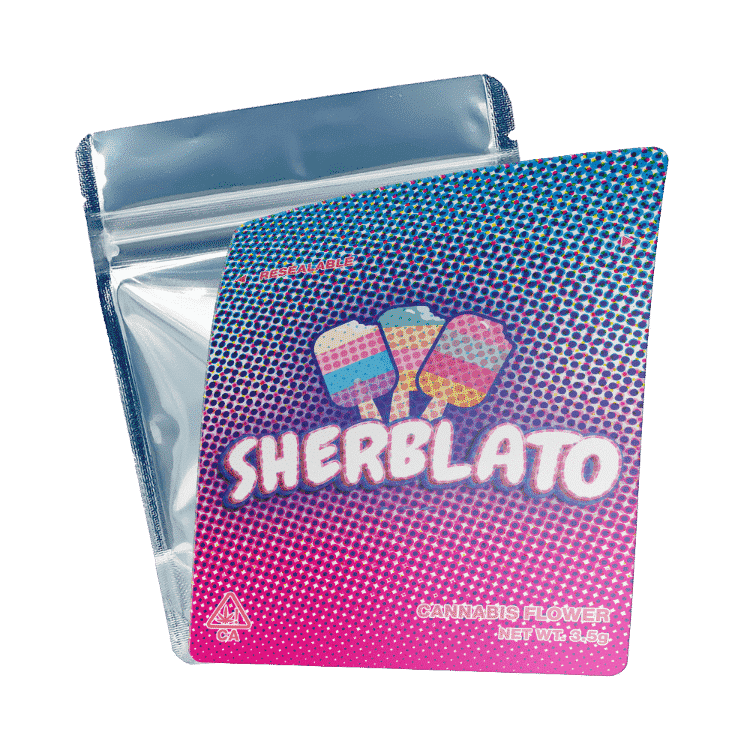 Sherblato Mylar Bags - Labelled or Unlabelled - Strain Labels