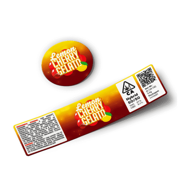 Lemon Cherry Gelato Glass Jar Labels - Stickers & Labels - Strain Labels