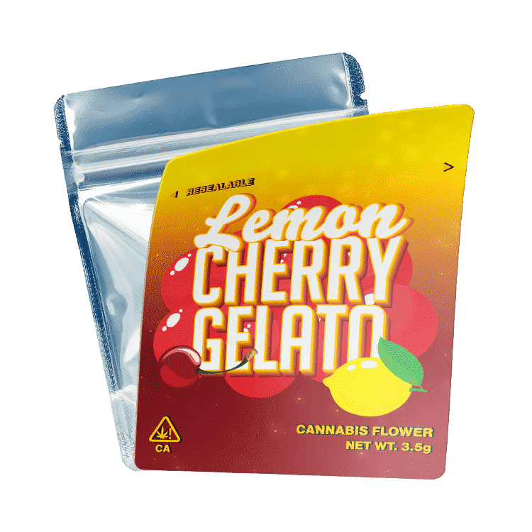 Lemon Cherry Gelato Mylar Bags - Labelled or Unlabelled - Strain Labels