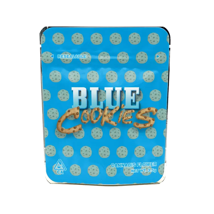 Blue Cookies Mylar Bags - Labelled or Unlabelled - Strain Labels