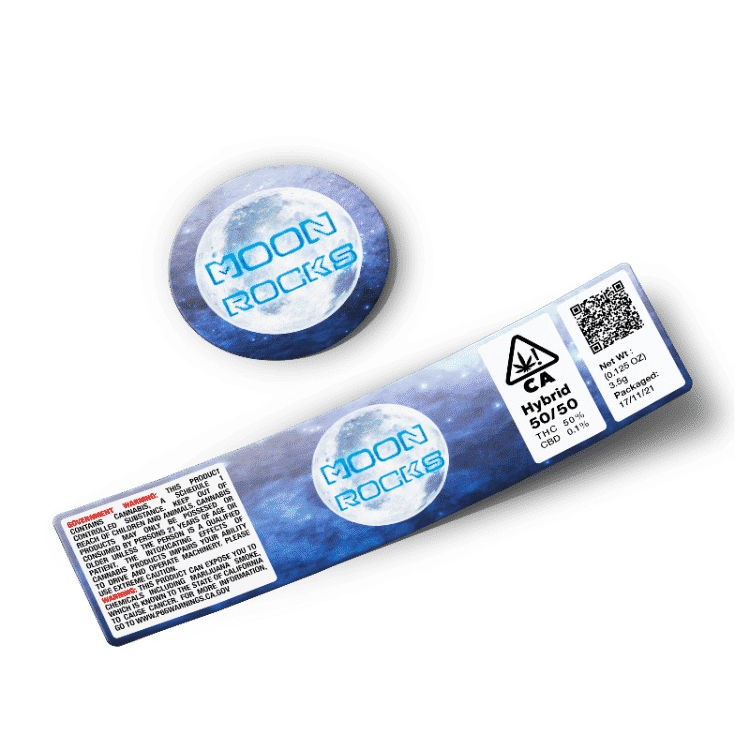 Moon Rocks Glass Jar Labels - Stickers & Labels - Strain Labels