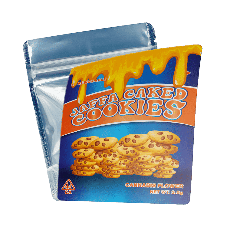 Jaffa Caked Cookies Mylar Bags - Labelled or Unlabelled - Strain Labels