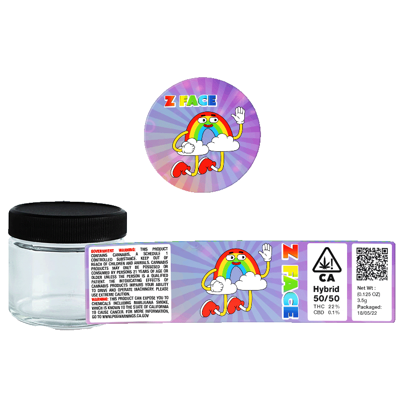 Z3 Glass Jars - Labelled or Unlabelled - Strain Labels