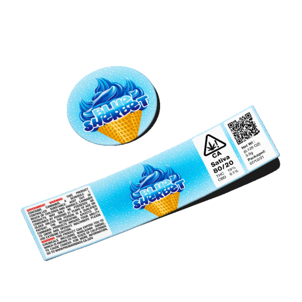 Blue Sherbet Glass Jar Labels - Stickers & Labels - Strain Labels