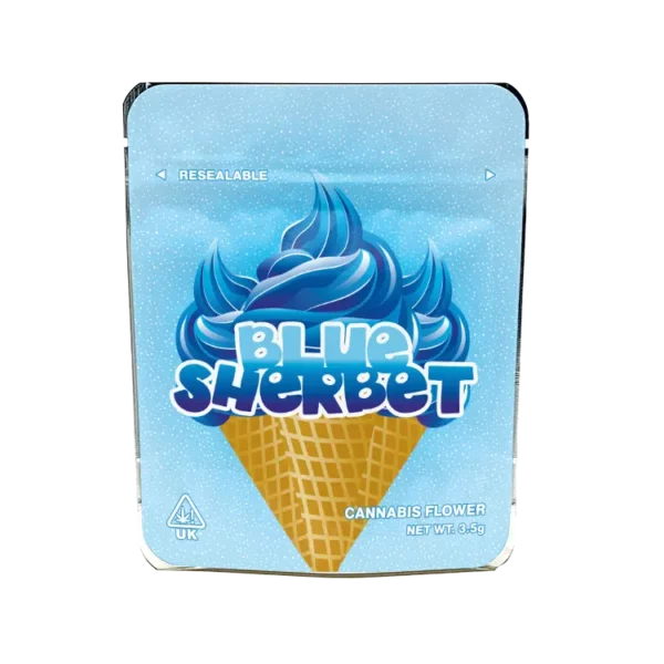Blue Sherbet Mylar Bags | Labelled or Unlabelled - Strain Labels